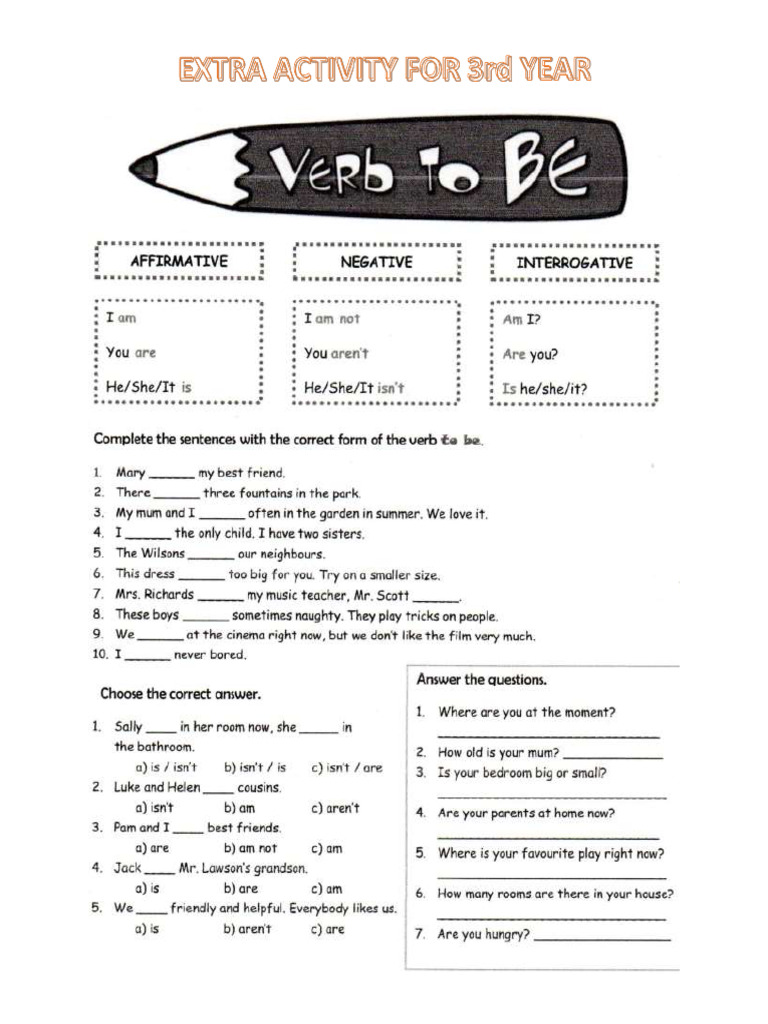 3rd Year Activities Pdf