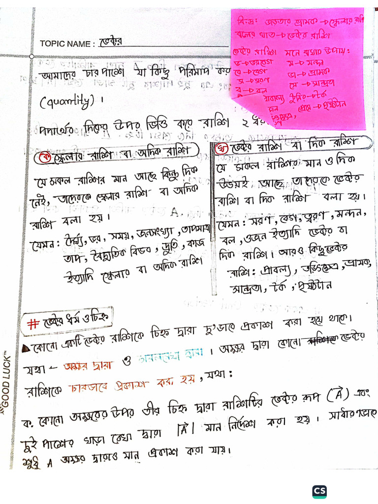 Handnote HSC Physics 1st Paper | PDF