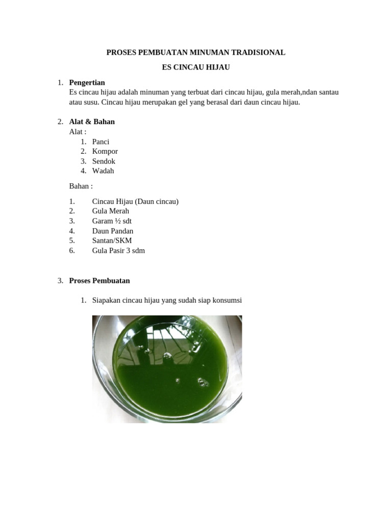 Proses Pembuatan Minuman Tradisional | PDF