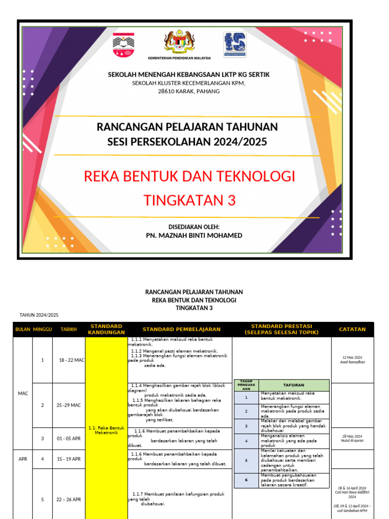 RPT RBT Ting 3 2024 | PDF