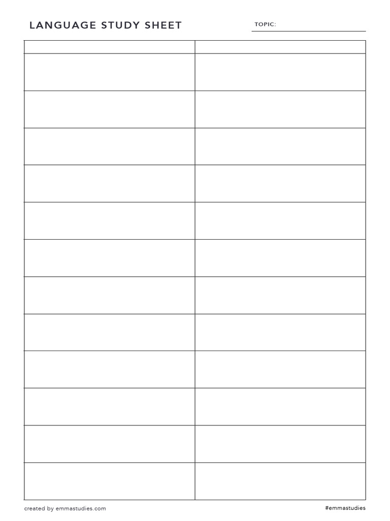 Blank Language Printable Pack | PDF