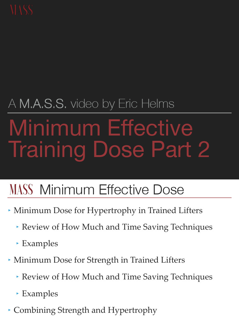 MASS 2021 Minimum Dose Sep 2021 | PDF | Strength Training | Weight Training