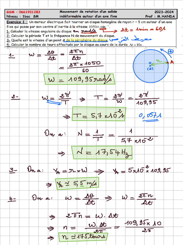 Séance 1 Correction Série de Rotation | PDF
