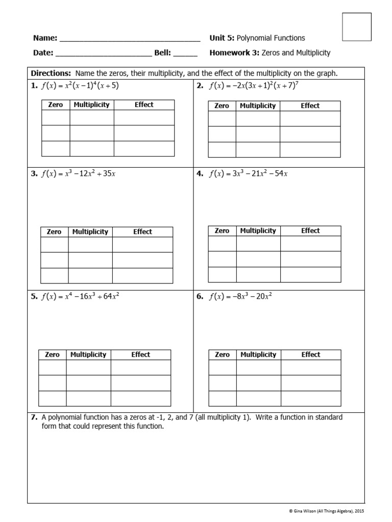 FX X X X FX X X X: Name: Unit 5: Date: Bell: Homework 3: Directions: 1 ...