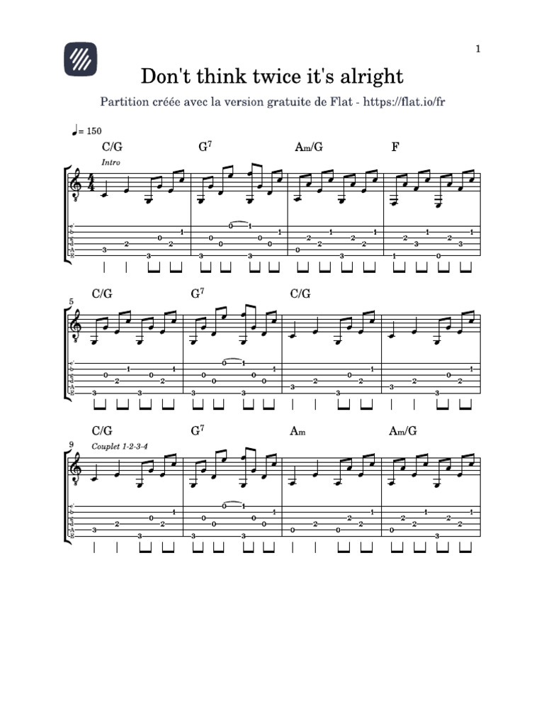 Dont Think Twice It's Alright | PDF