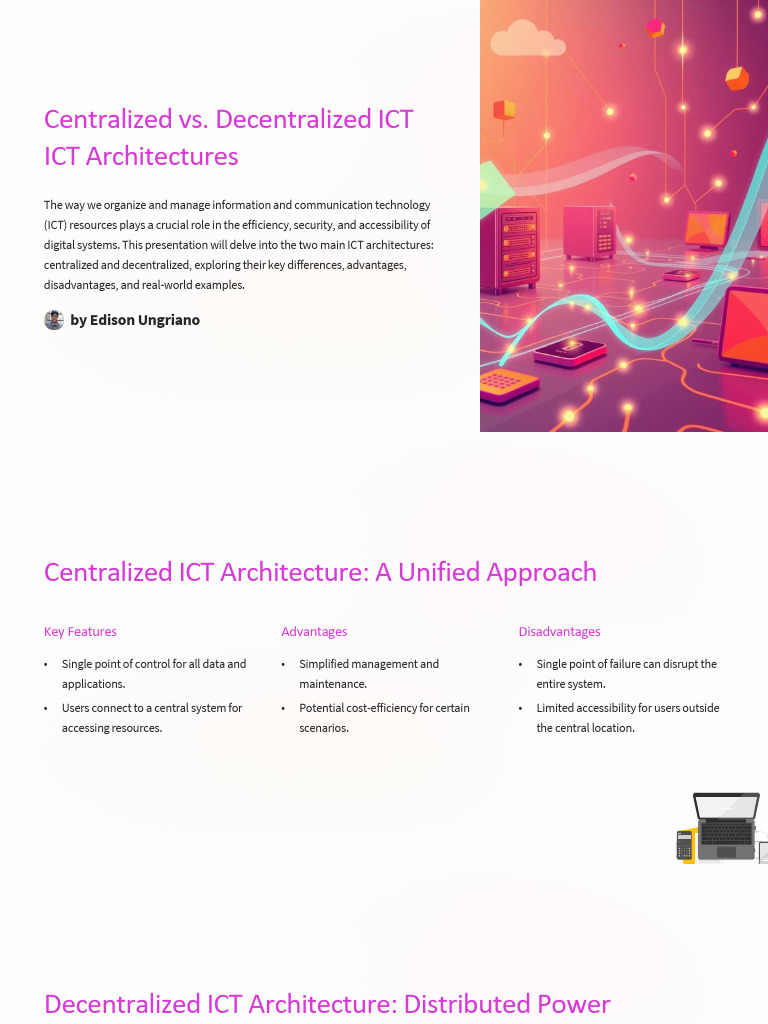 Centralized Vs Decentralized ICT Architectures | PDF | Peer To Peer | Internet Of Things