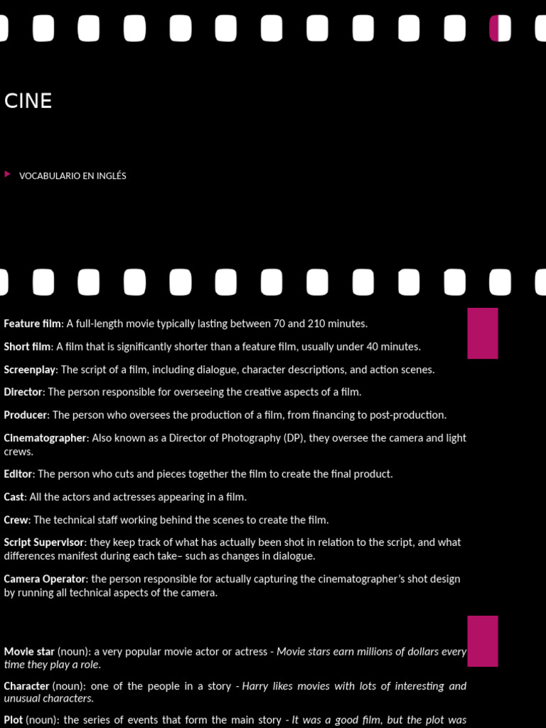 Vocabulario Cine 1 | PDF | Screenplay | Film Director