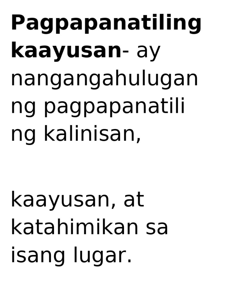 Pagpapanatiling Kaayusan | PDF