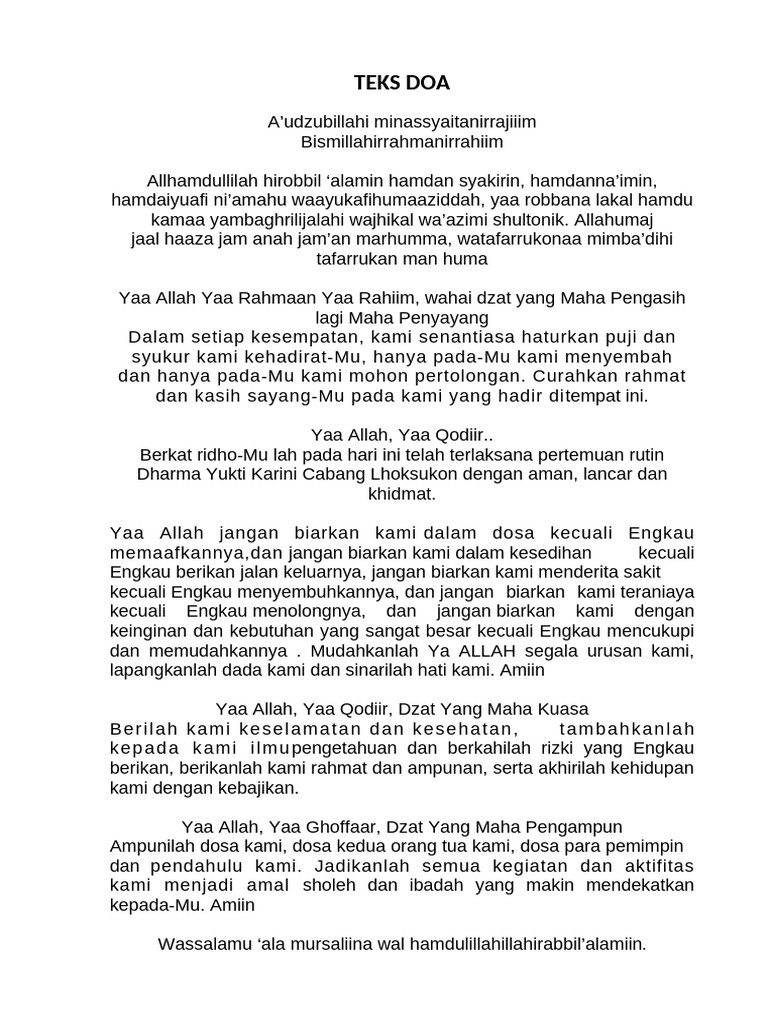 TEKS DOA | PDF