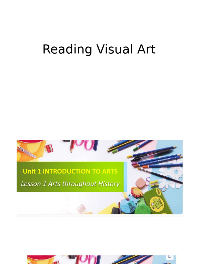 Reading Visual Art. Summer 2024 | PDF