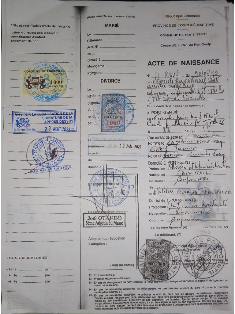 Acte de Naissance | PDF