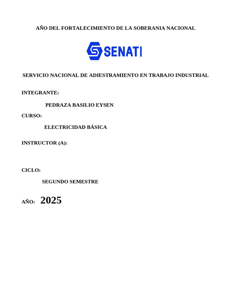 Entregable 01 Electricidad Basica | PDF | Equipo eléctrico | Energia electrica
