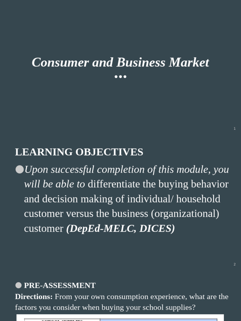 Consumer vs. Business Market Insights | PDF | Behavior | Consumer Behaviour