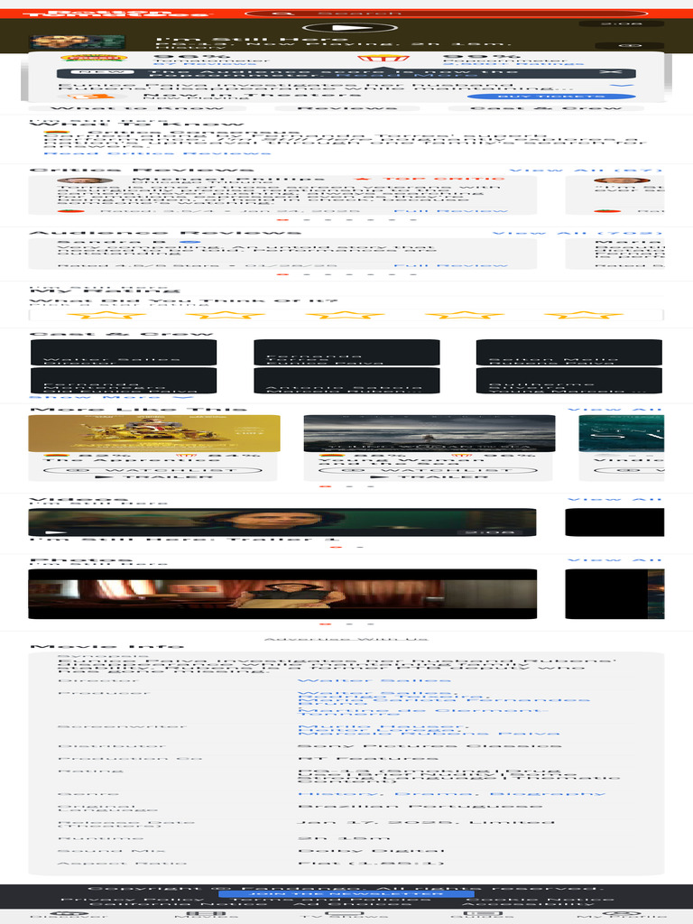 I'm Still Here (2024) Rotten Tomatoes | PDF