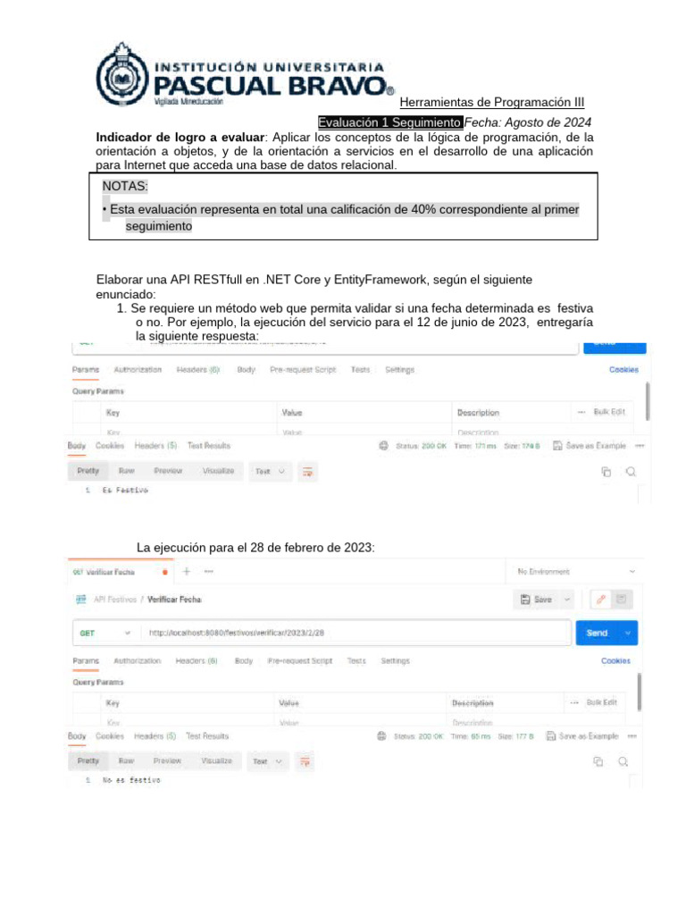 Evaluacion 1 Seguimiento - API REST NET Core | PDF | Pascua de Resurrección | Navidad