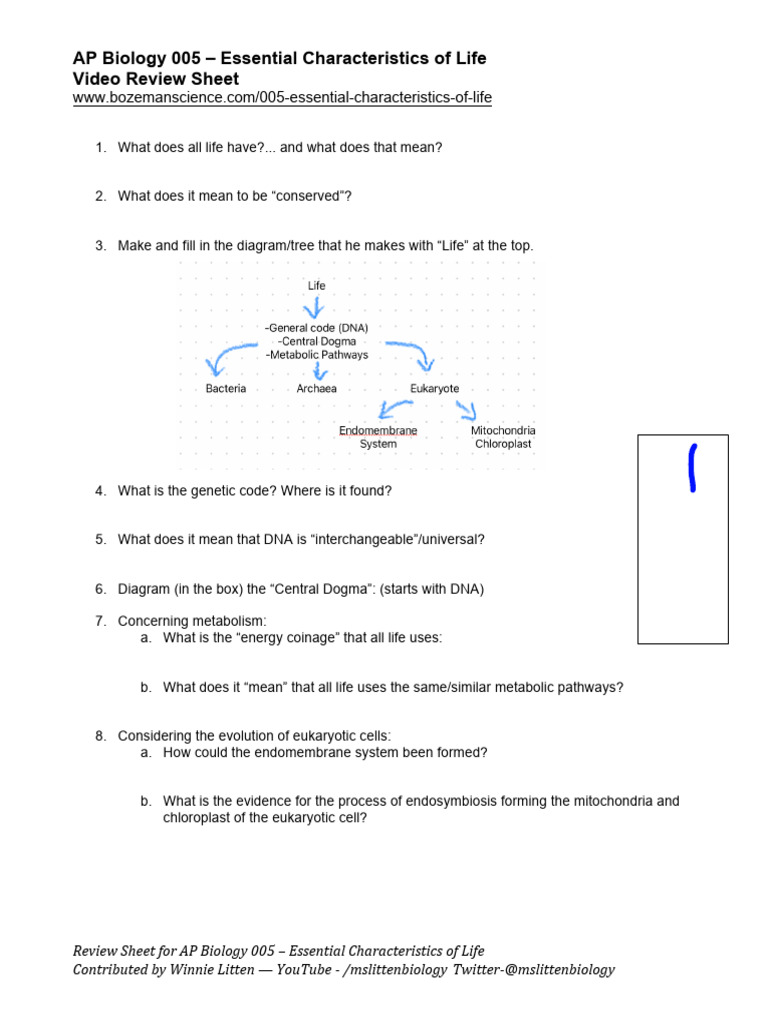 AP Biology: Essential Life Characteristics | PDF