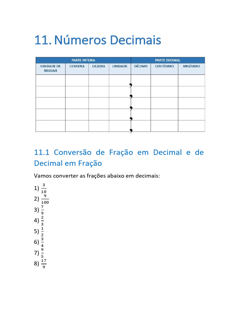 Números Decimais | PDF