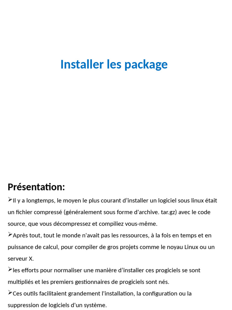 Partie 1 Installer Les Packages | PDF | Informatique | Linux