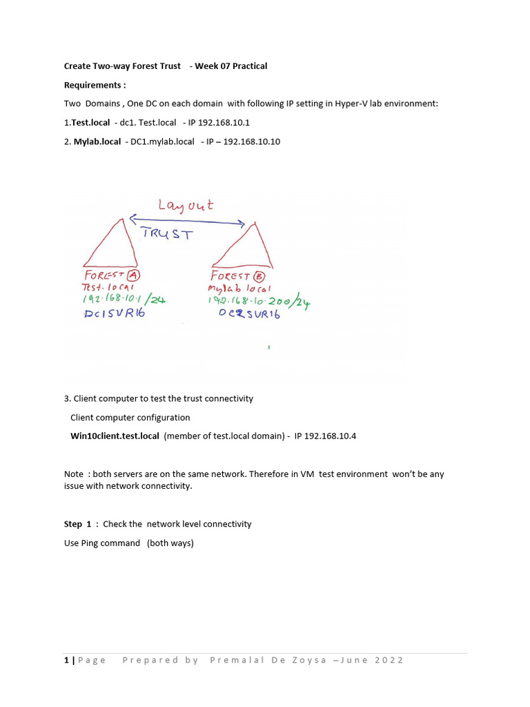 Create Two - Way Forest Trust | PDF | Domain Name System | Computing