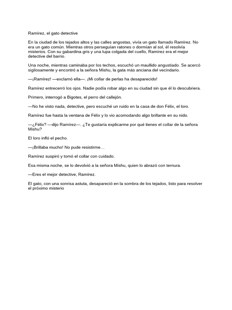 Ramírez, el gato detective astuto | PDF