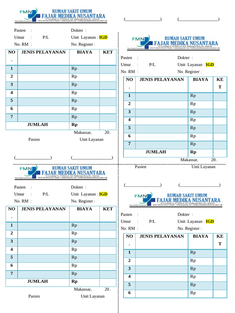 KWITANSI PELAYANAN BARU | PDF