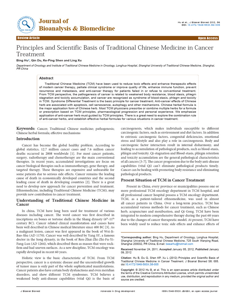 Principles and Scientific Basis of Traditional Chinese Medicine in ...