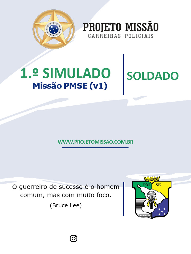 01-Simulado Missao Pmse v1 Soldado | PDF | Armazenamento de dados de computador | Teclado de ...