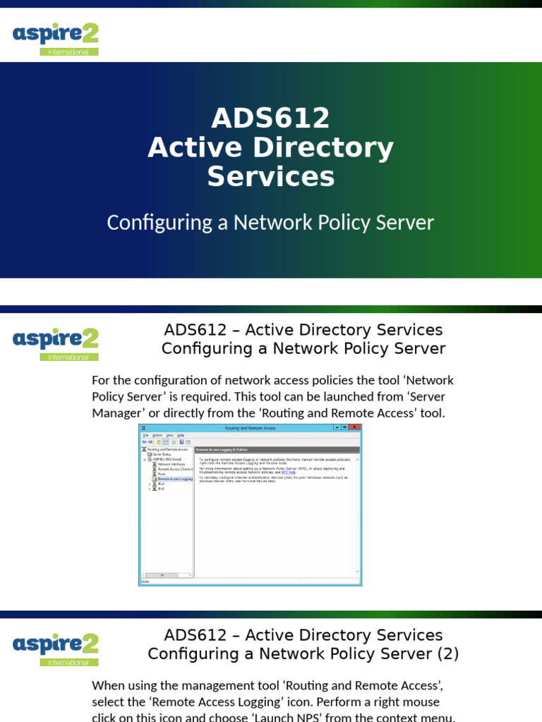 ADS612-08 - Active Directory - Configuring A Network Policy Server | PDF | Active Directory ...