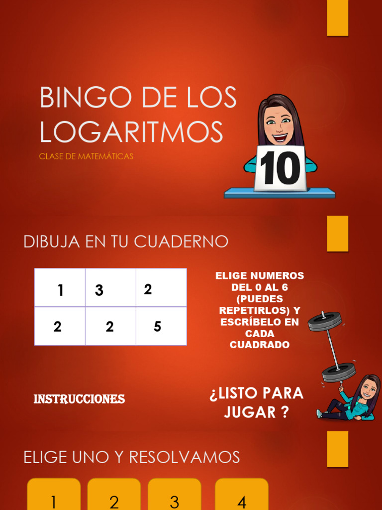 Bingo de Logaritmos en Matemáticas | PDF