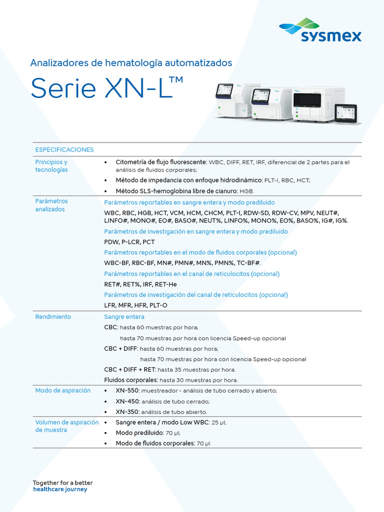 XN 350 Sysmex | PDF | Laboratorios | Fluidos corporales