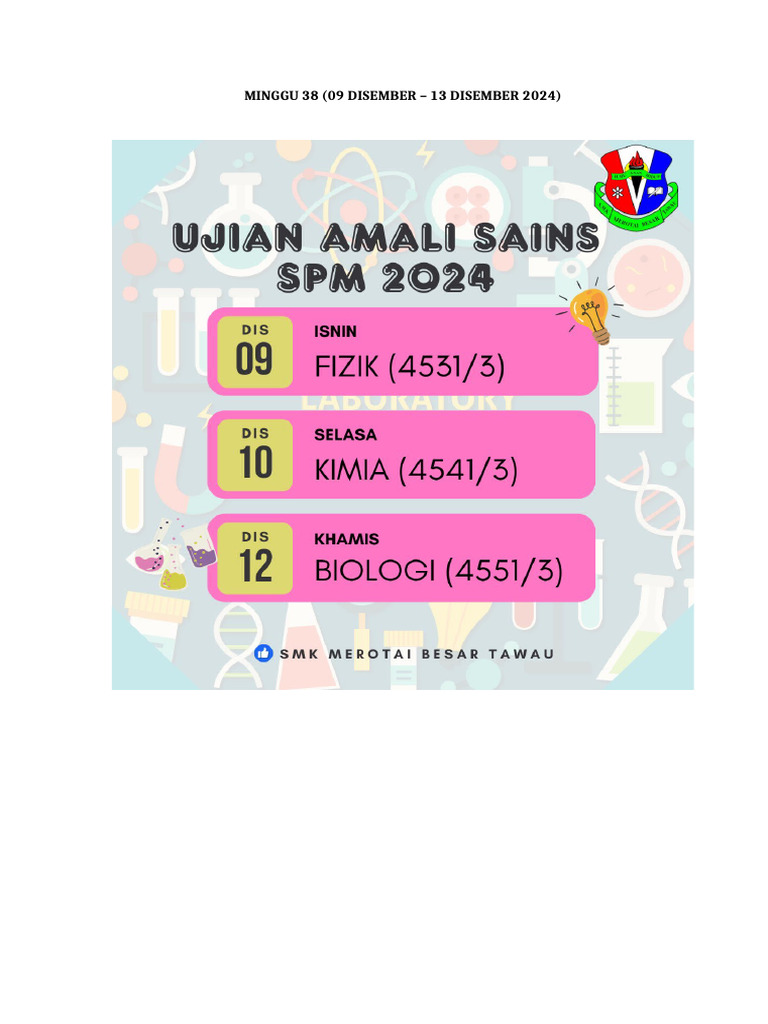 Minggu 38 (09 Disember - 13 Disember 2024) | PDF