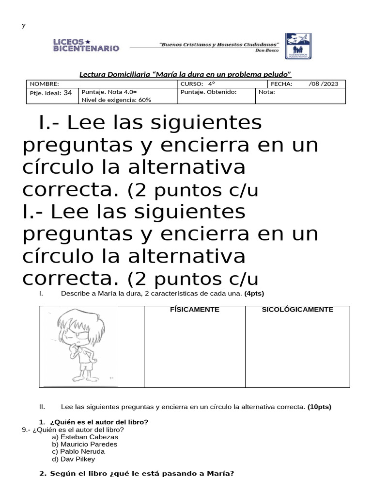 María La Dura en Un Problema Peludo | PDF