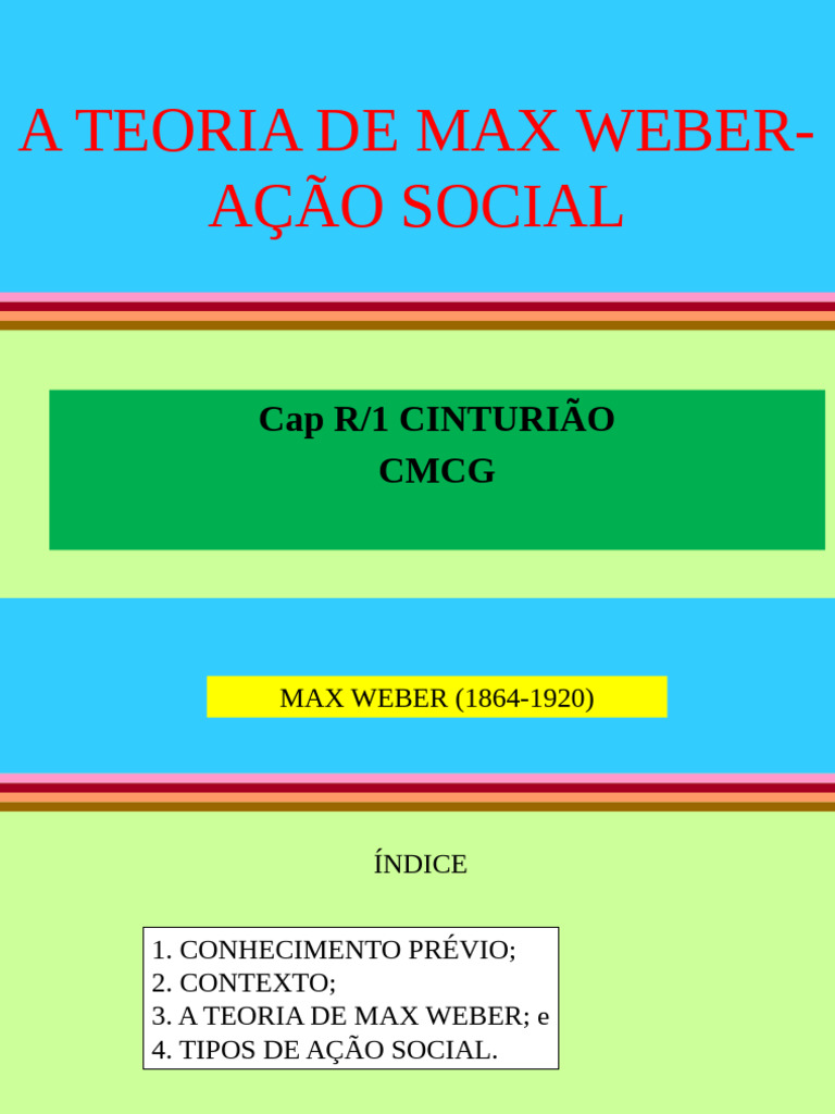Teoria de Max Weber - Ação Social | PDF | Sociologia | Max Weber