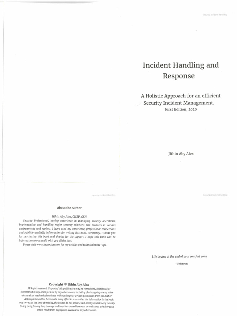Incident Handling and Response - Jithin Alex | PDF