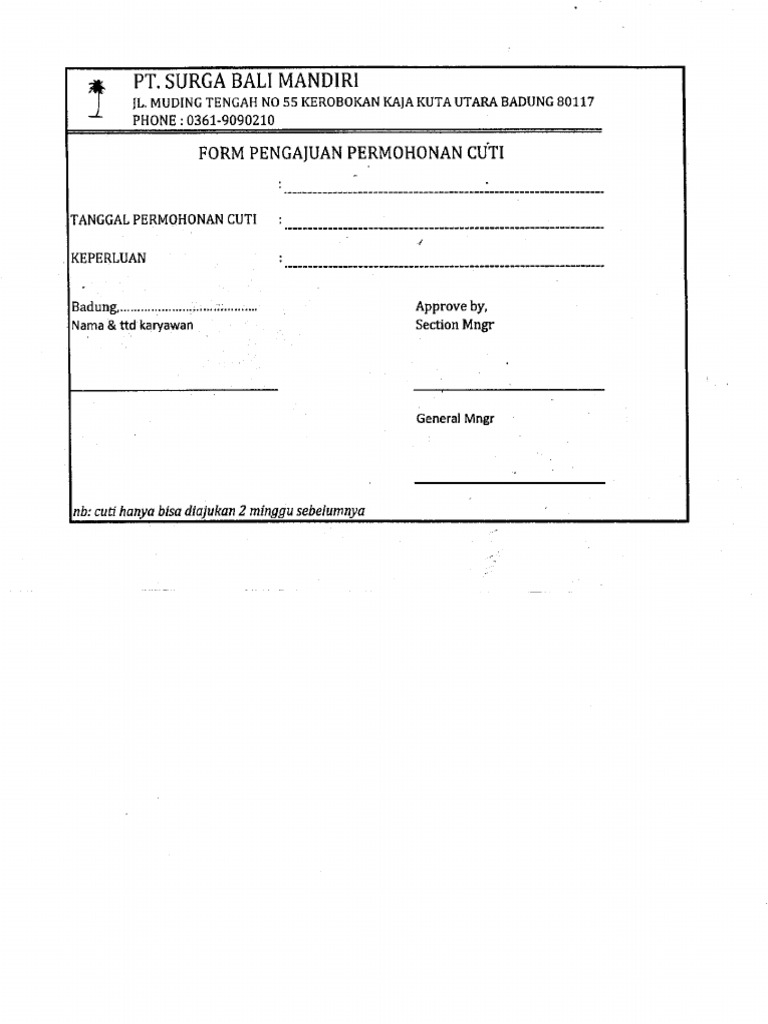 Form Cuti | PDF