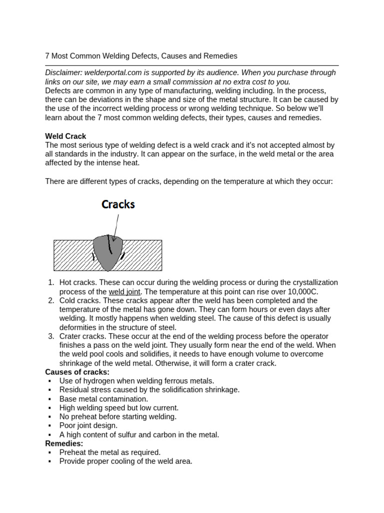 7 Most Common Welding Defects | PDF | Welding | Construction