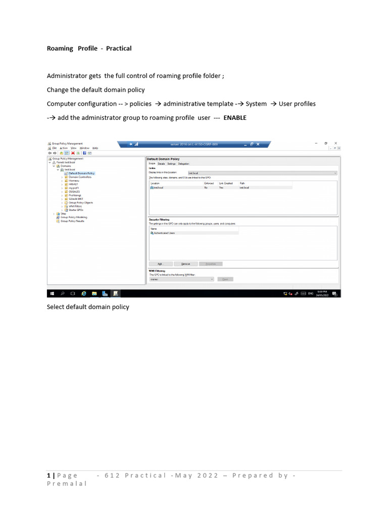 Roaming Profile - Practical | PDF