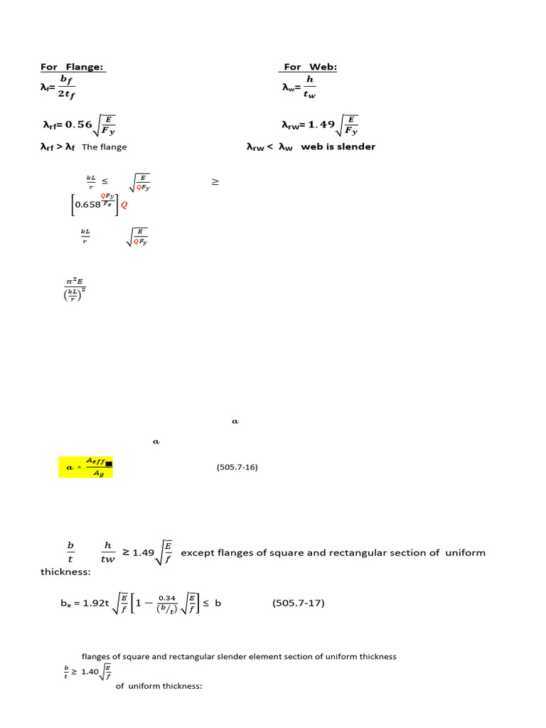 Slender Compression Member Design | PDF | Bending | Buckling