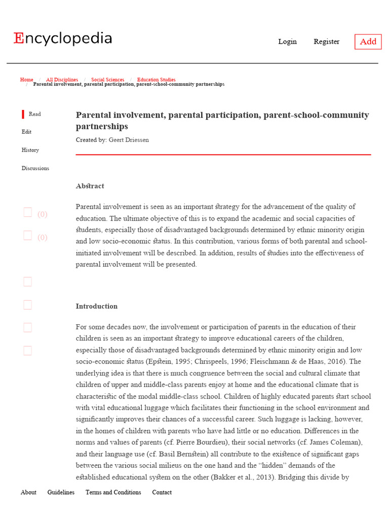 Parental Involvement Parental Participat | PDF | Parenting | Homework