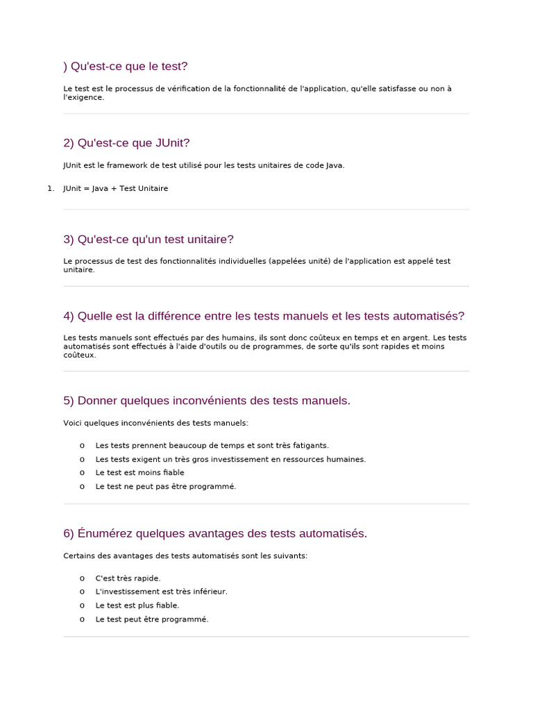 Guide complet sur les tests JUnit | PDF | Test de logiciel | Test unitaire