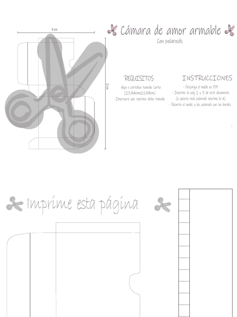 Cámara de Amor Con Polaroids Armable | PDF