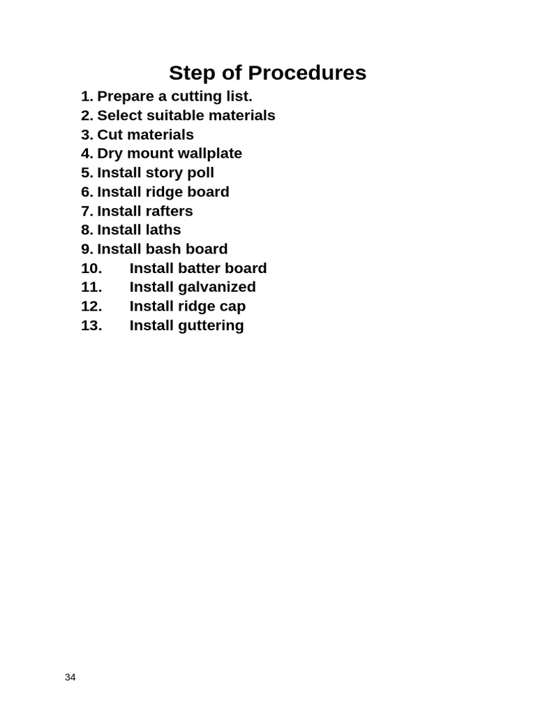 Roof Installation Procedure Steps | PDF