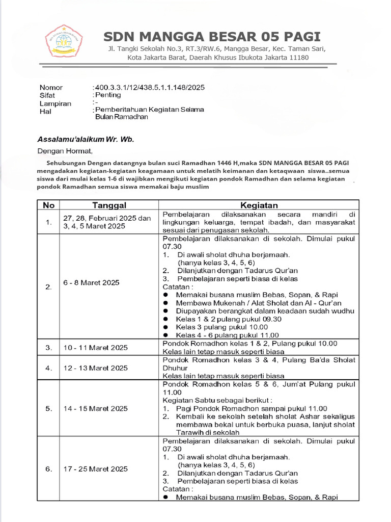 Sehubungan Dengan datangnya bulan suci Ramadhan 1446 H,maka SDN MANGGA BESA_20250225_142542_0000 ...