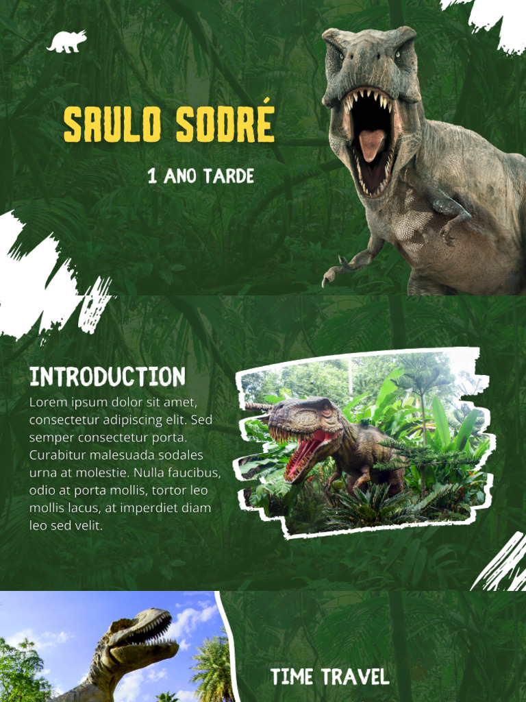 Green Realistic Dinosaur Tour Presentation | PDF