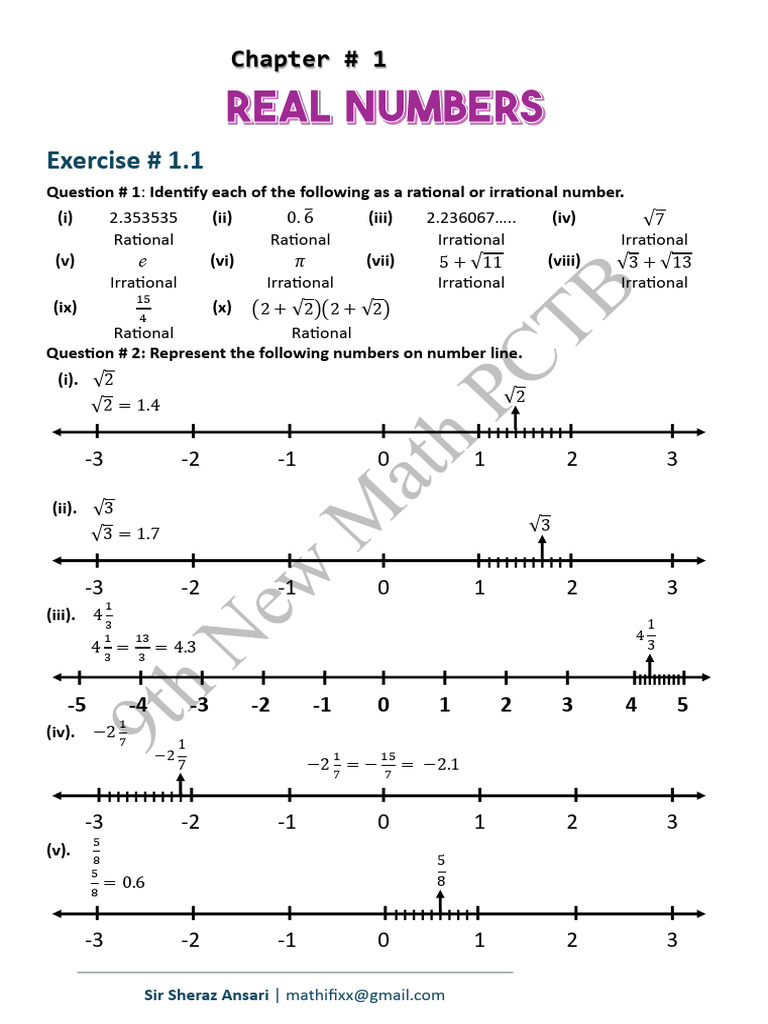 Math9 PCTB Sol Ex1 1 | PDF | Discrete Mathematics | Numbers