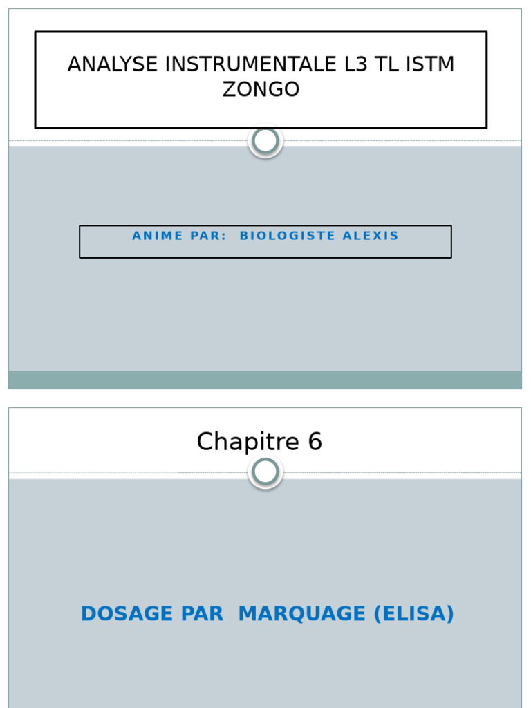 Chimie Instrumentale Elisa - Copie | PDF | Méthode immuno-enzymatique ...
