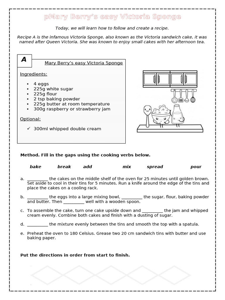 Create a Recipe Worksheet | PDF | Cakes | Cuisine