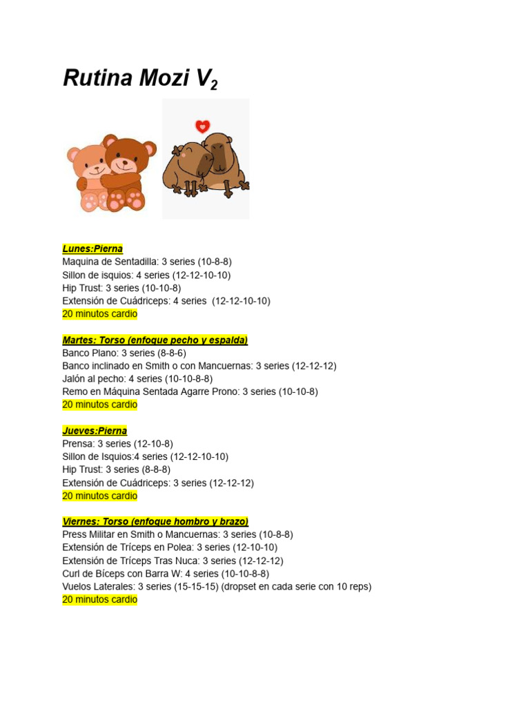 Rutina Mozi V2 | PDF