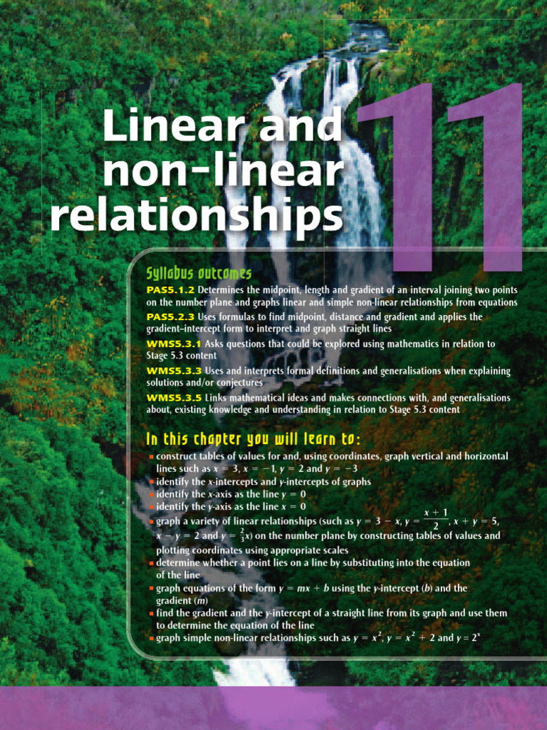Chapter 11 - Linear and non-linear relationships | PDF | Cartesian ...