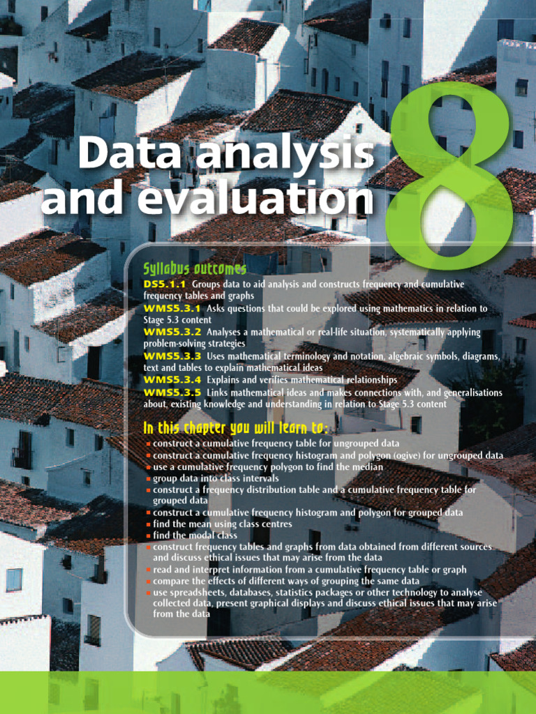 Chapter 8 - Data Analysis and Evaluation | PDF | Arithmetic Mean | Mode (Statistics)